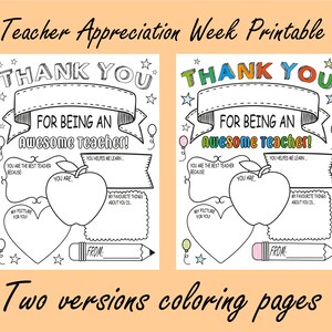 Teacher Appreciation Printable Teacher Appreciation Week Gift Thank You ...