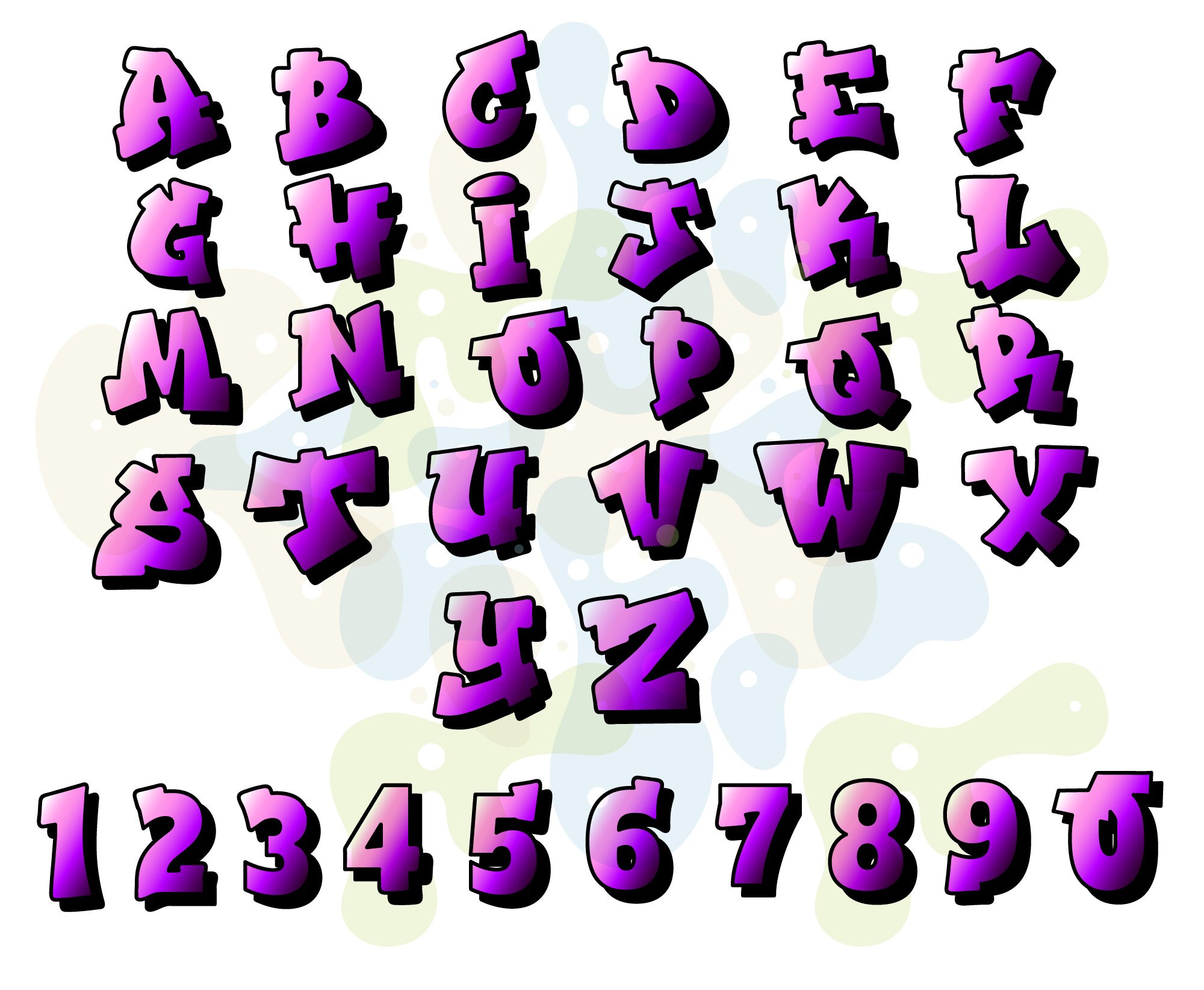 Graffiti svg Colorful Graffiti Alphabet Graffiti letters | Etsy