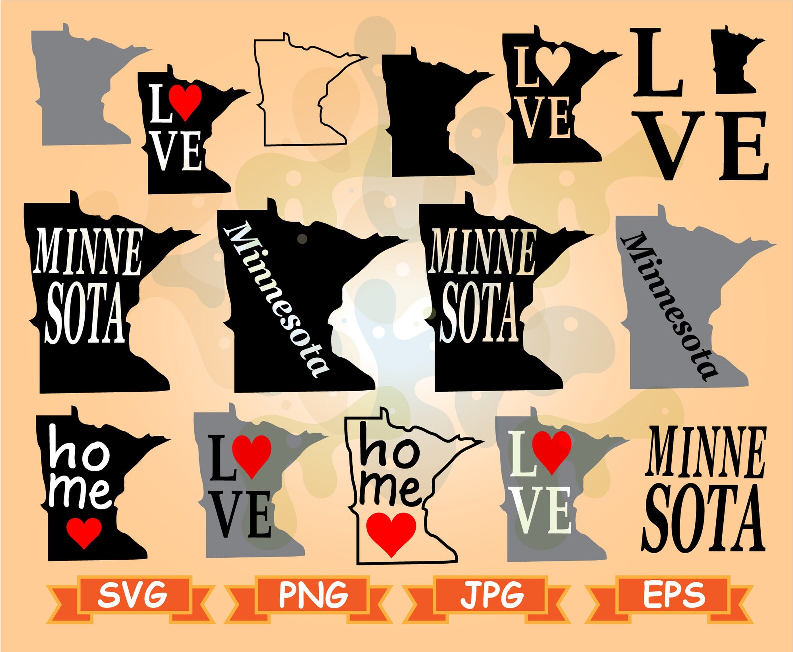 Minnesota State Svg, Minnesota Svg, Minnesota Vector, Minnesota Bundle ...