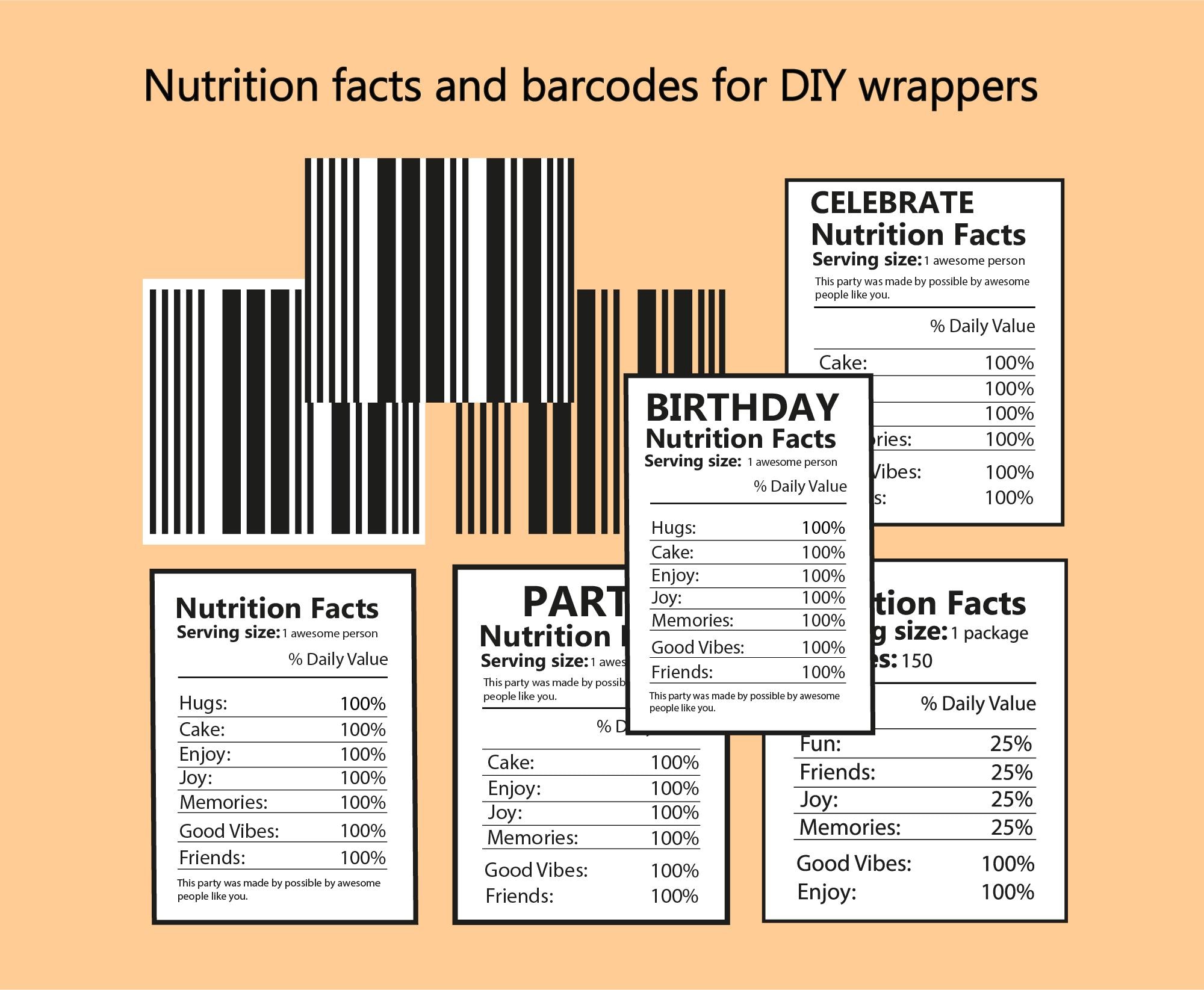 Nutrition Facts Png,barcode, Party Nutritional Facts, Water Bottle ...