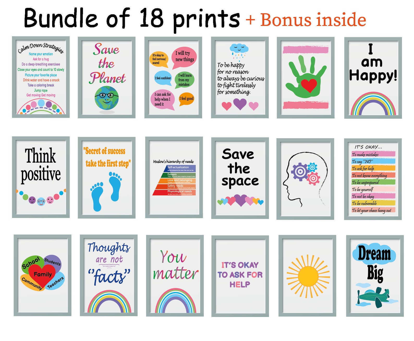 18 School Counseling Signs Office Decor Counselor Wall Art Therapy ...