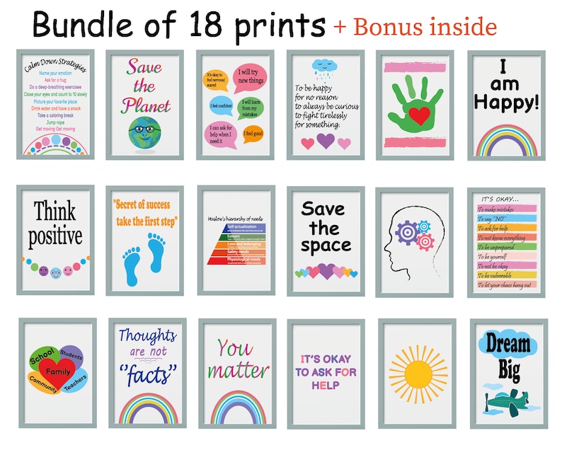 18 School Counseling Signs Office Decor Counselor Wall Art Therapy ...