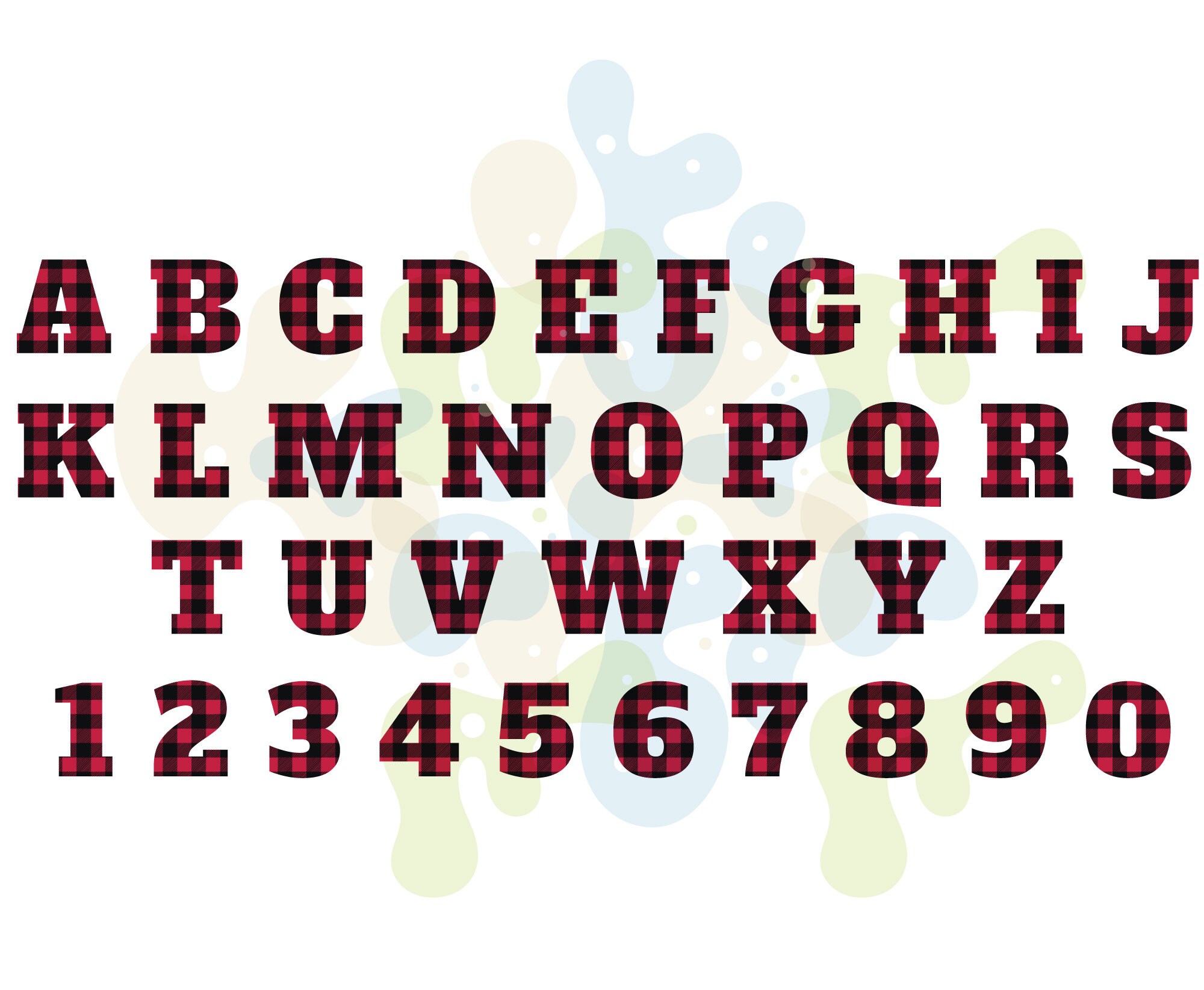 Buffalo Plaid Alphabet SVG Buffalo Plaid SVG Font Plaid Alphabet SVG ...