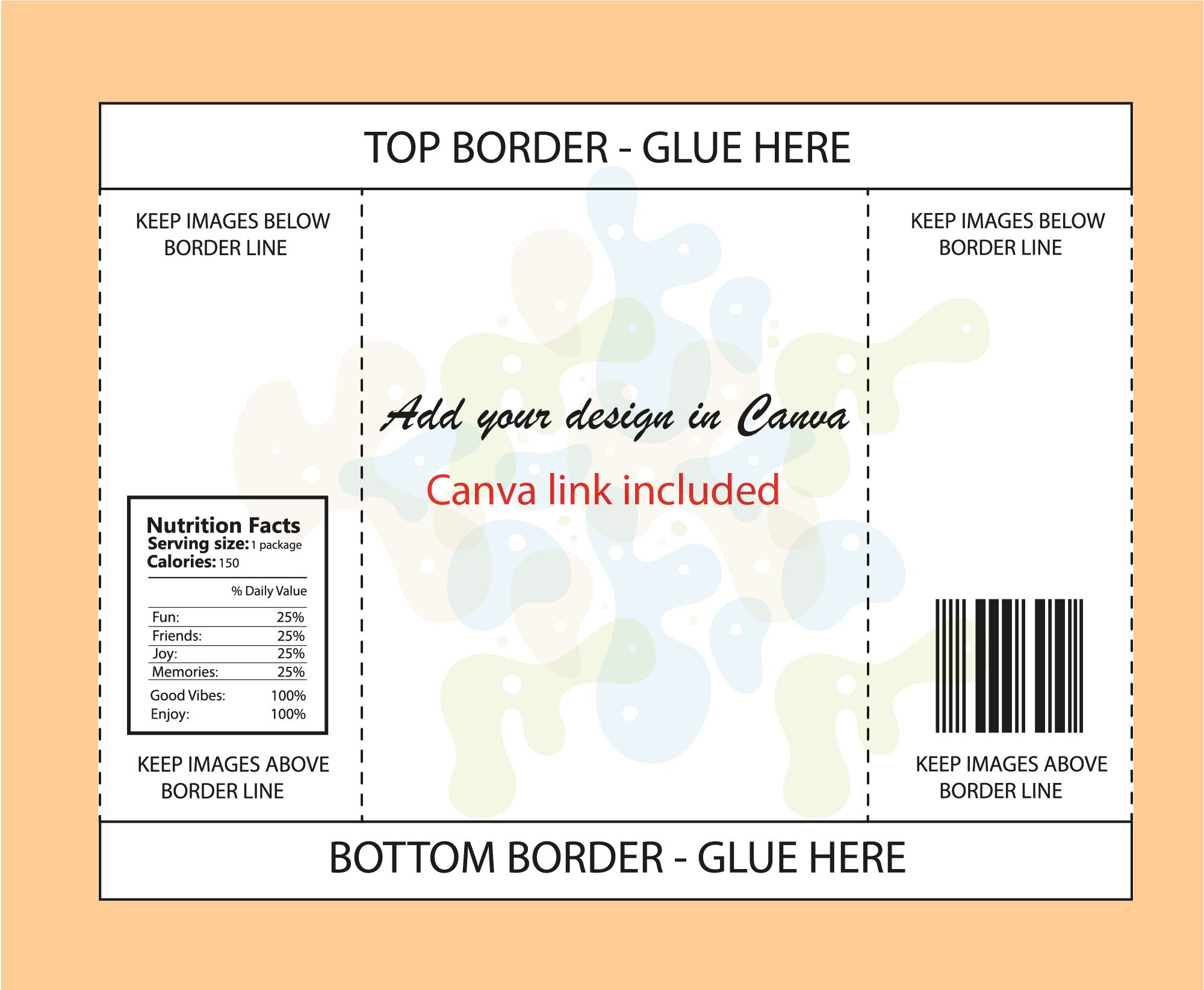 Chip Bag Template Canva Editable, Chip Bag Template, Editable Chip Bag ...