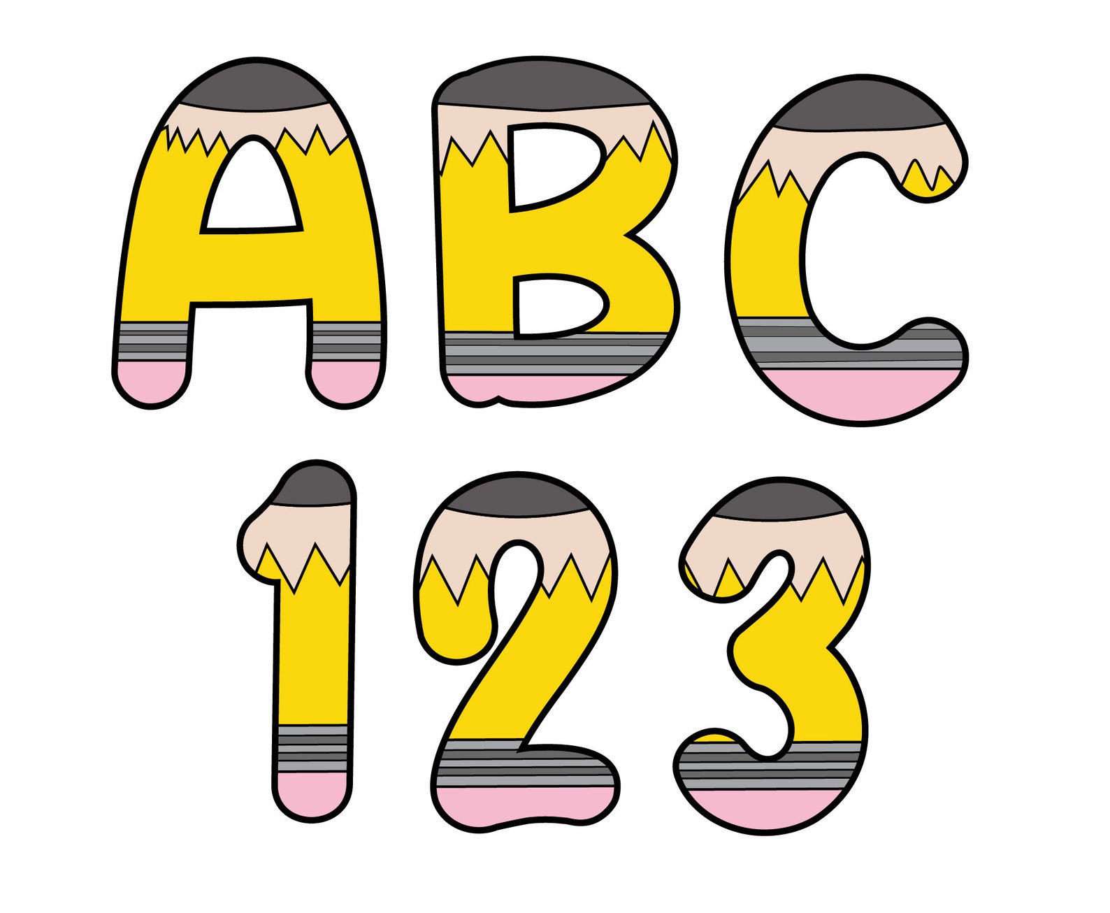 School Letters & Numbers PNG, Back to School PNG Letters, School ...