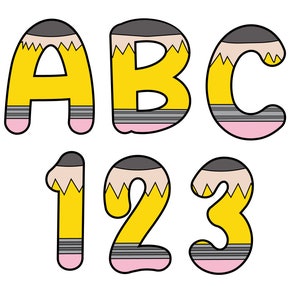 School Letters & Numbers PNG, Back to School PNG Letters, School ...