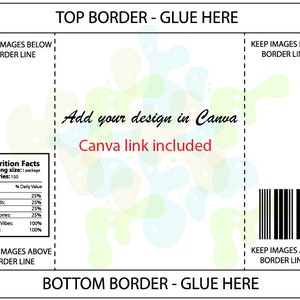 Editable Chip Bag Template, Chip Bag Template Canva Editable, Chip Bag ...