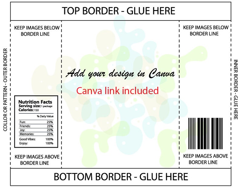 Editable Chip Bag Template, Chip Bag Template Canva Editable, Chip Bag ...