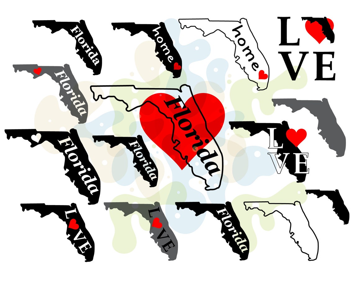 Florida State Svg Florida Svg Florida Silhouette Svg Florida - Etsy