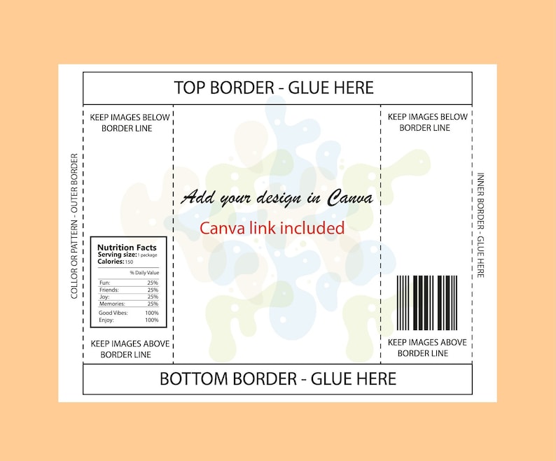 Editable Chip Bag Template, Chip Bag Template Canva Editable, Chip Bag ...