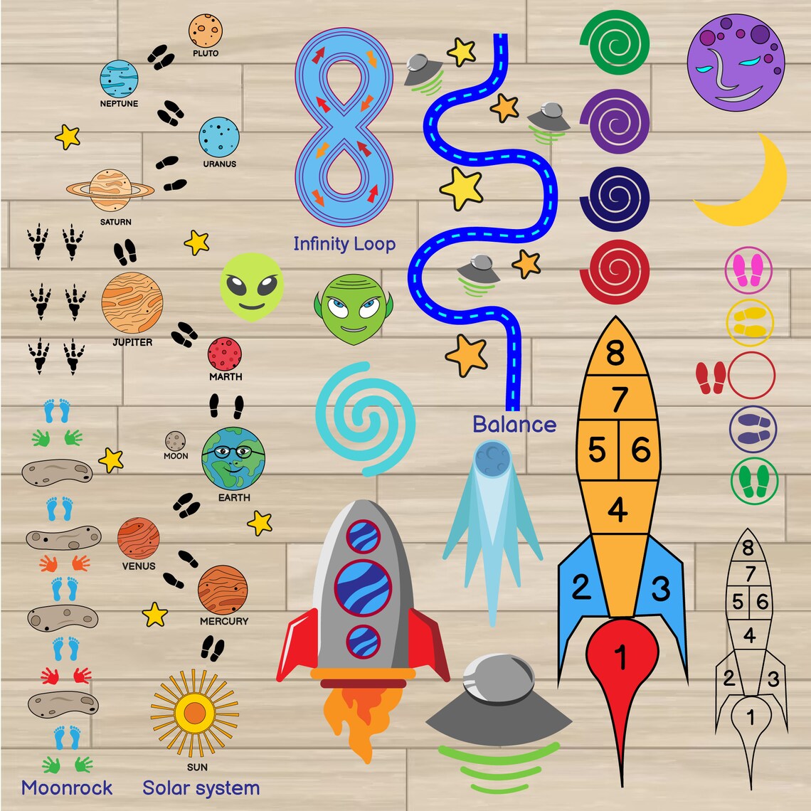 Space Sensory Path Svg, Solar System Sensory Path Svg, Sensory Pathway ...