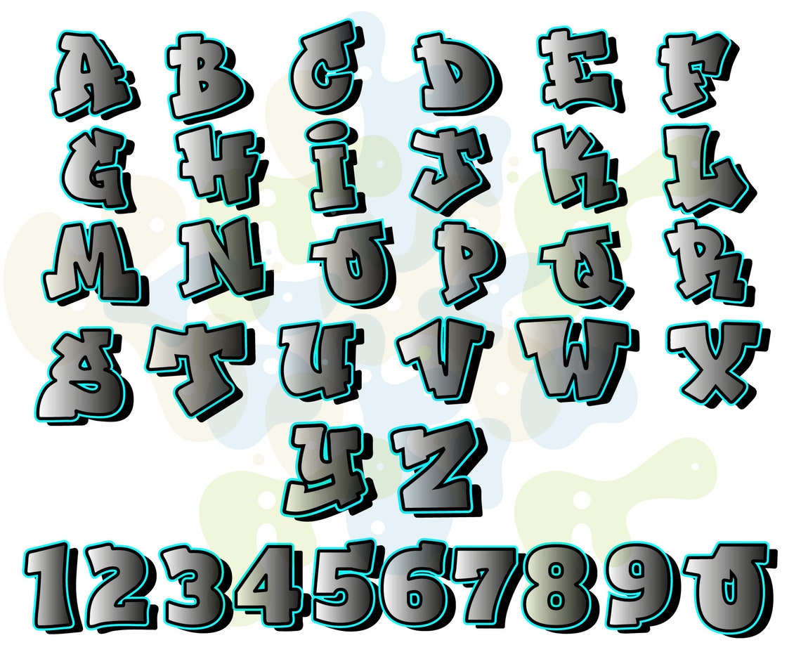 Graffiti svg Colorful Graffiti Alphabet Graffiti letters | Etsy