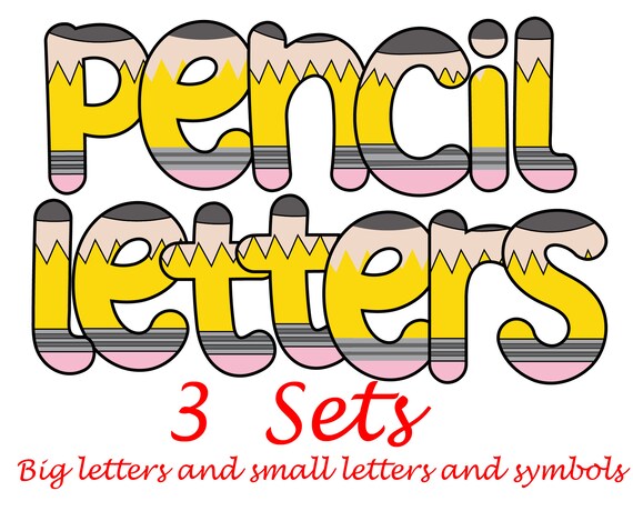 Pencil Letters Back to School PNG Letters School Letters - Etsy