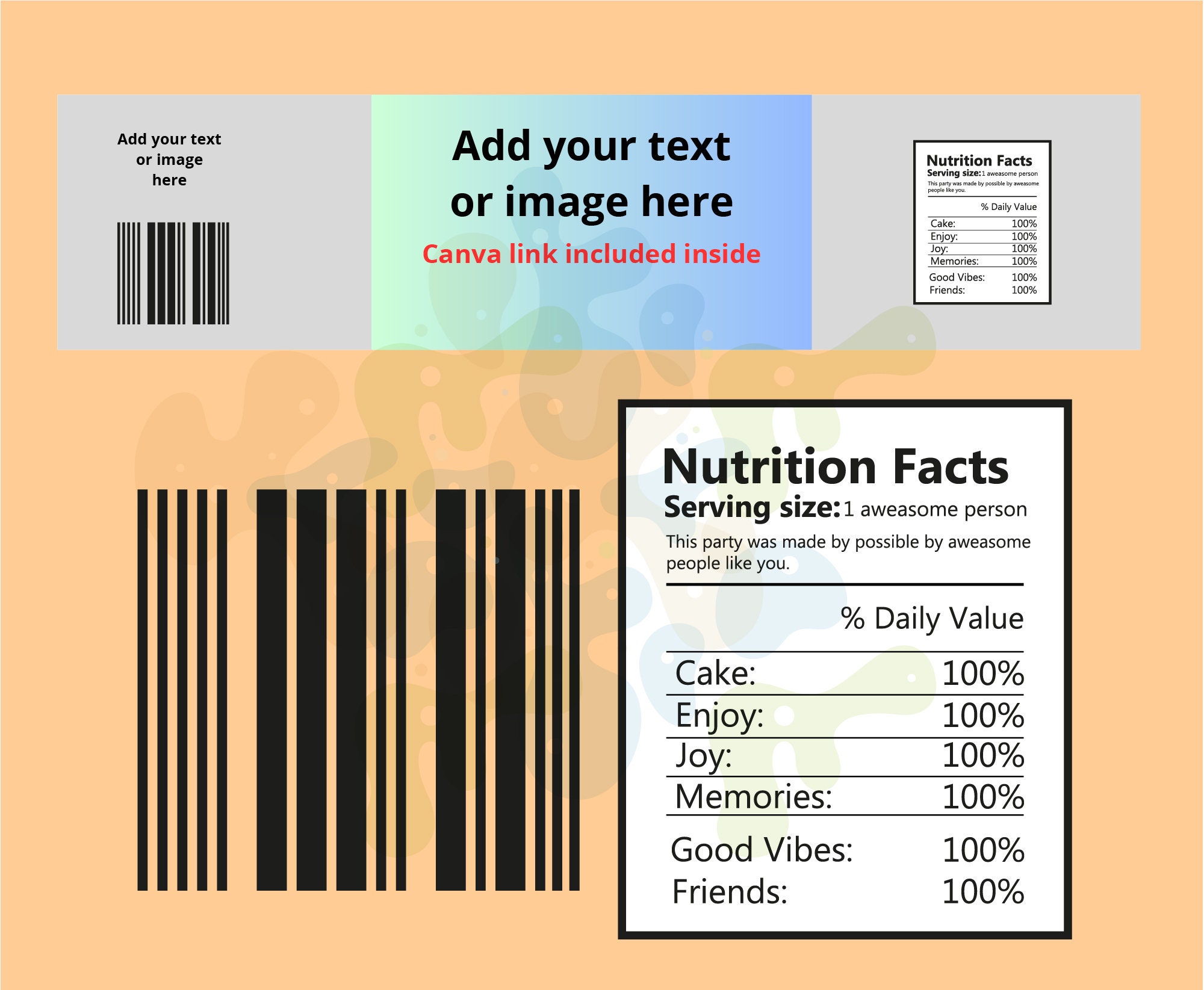 Party Favour Bundle, Nutrition Facts Png,barcode, Party Nutritional ...