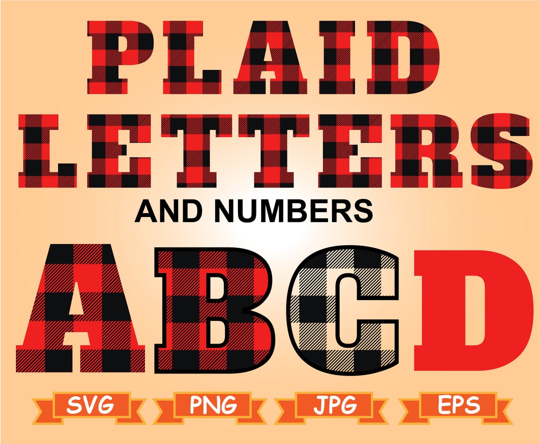 Buffalo Plaid Alphabet SVG Buffalo Plaid SVG Font Plaid Alphabet SVG ...