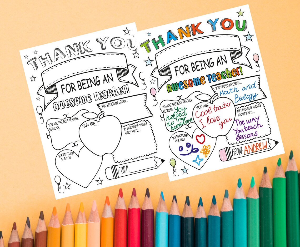 Teacher Appreciation Printable Teacher Appreciation Week Gift Thank You ...