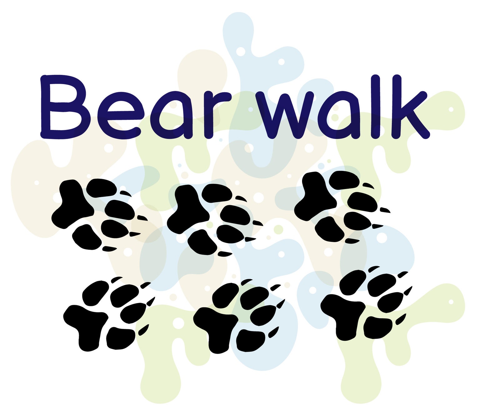 Bear Walk Sensory Pathway Svg Bundle, Sensory Pathway, Sensory Walk Svg ...