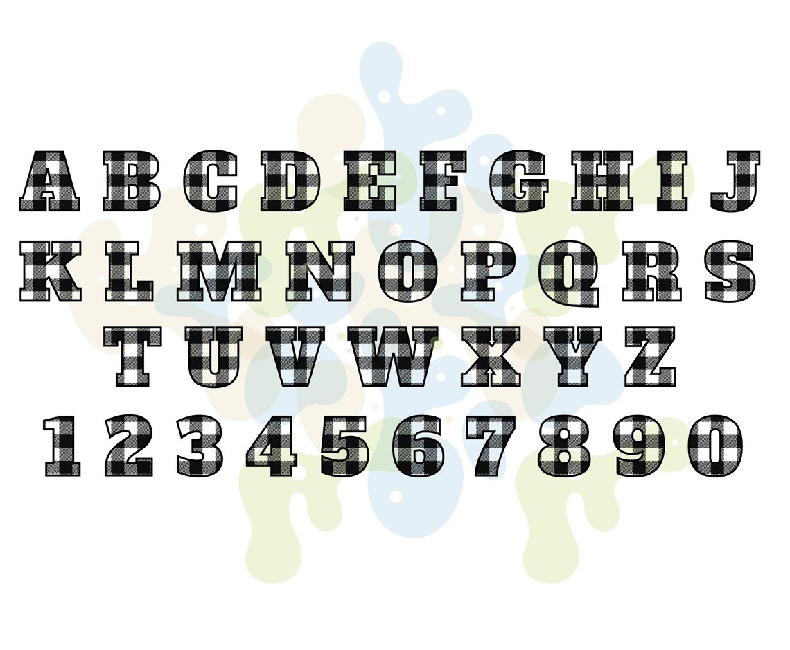 Buffalo Plaid Alphabet SVG Buffalo Plaid SVG Font Plaid Alphabet SVG ...