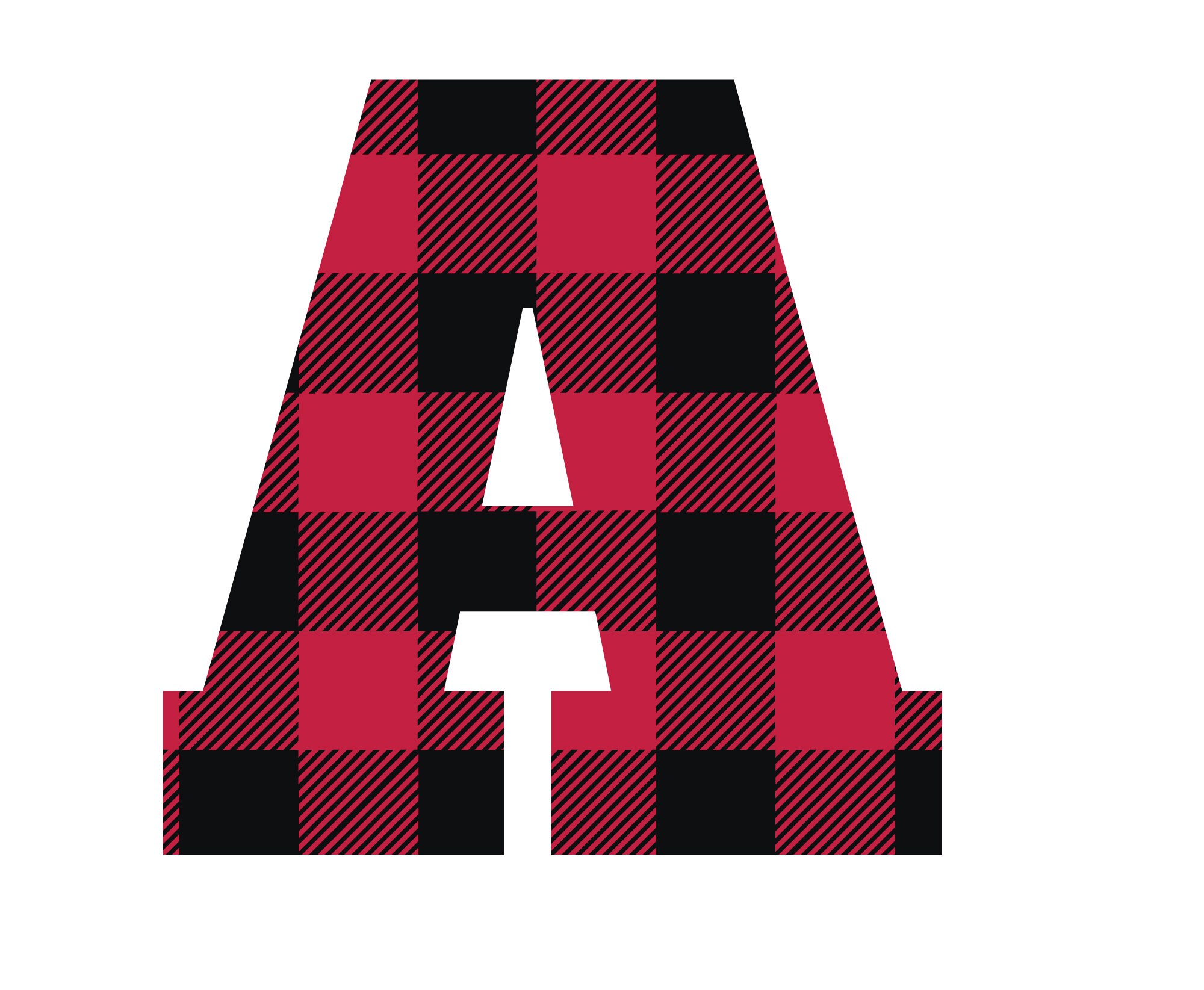 Buffalo Plaid Alphabet SVG Buffalo Plaid SVG Font Plaid Alphabet SVG ...