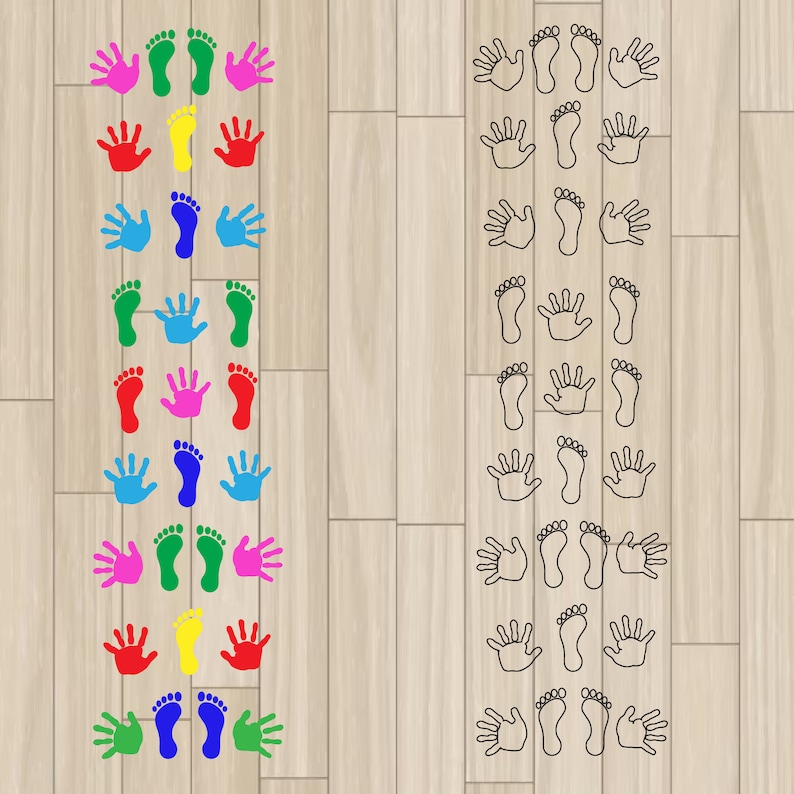 Hands & Feet Hopscotch Svg, Hands Feet Png, Sensory Pathway Svg ...