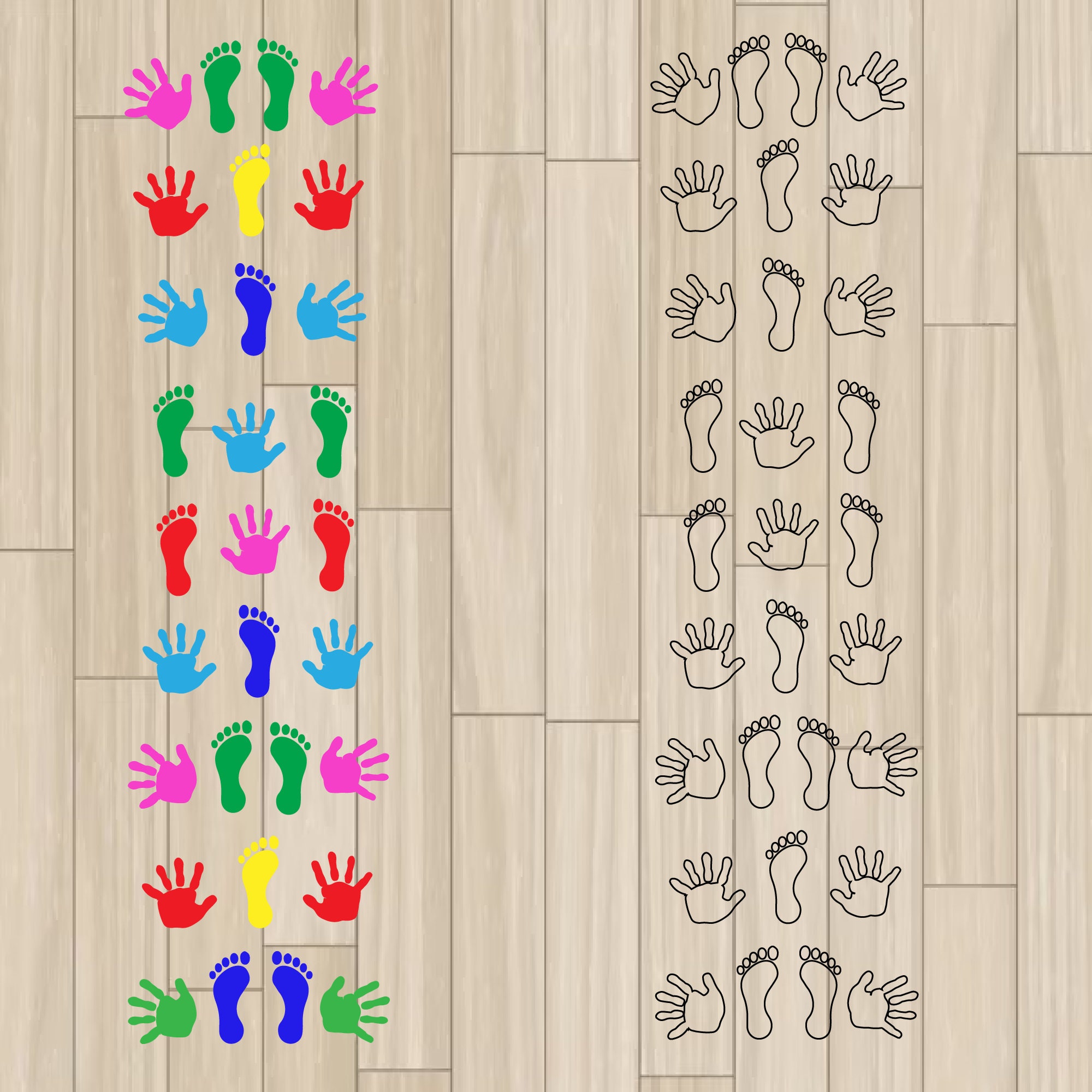 Hands & Feet Hopscotch Svg, Hands Feet Png, Sensory Pathway Svg ...