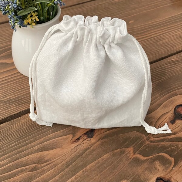 Linen Drawstring Bag - Etsy