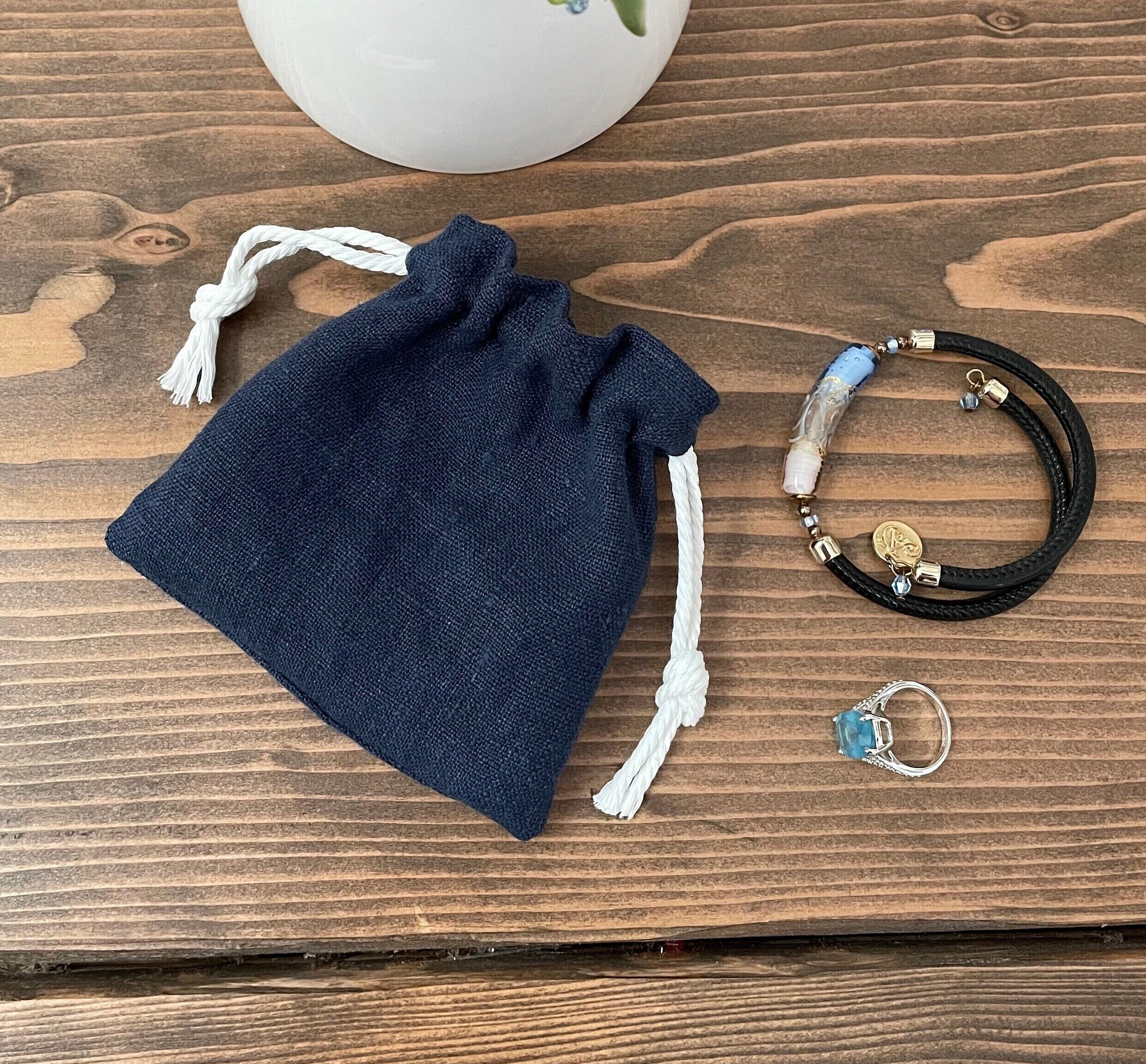 Small Linen Drawstring Bag / Linen Jewelry Bag / Jewelry Bag / - Etsy UK