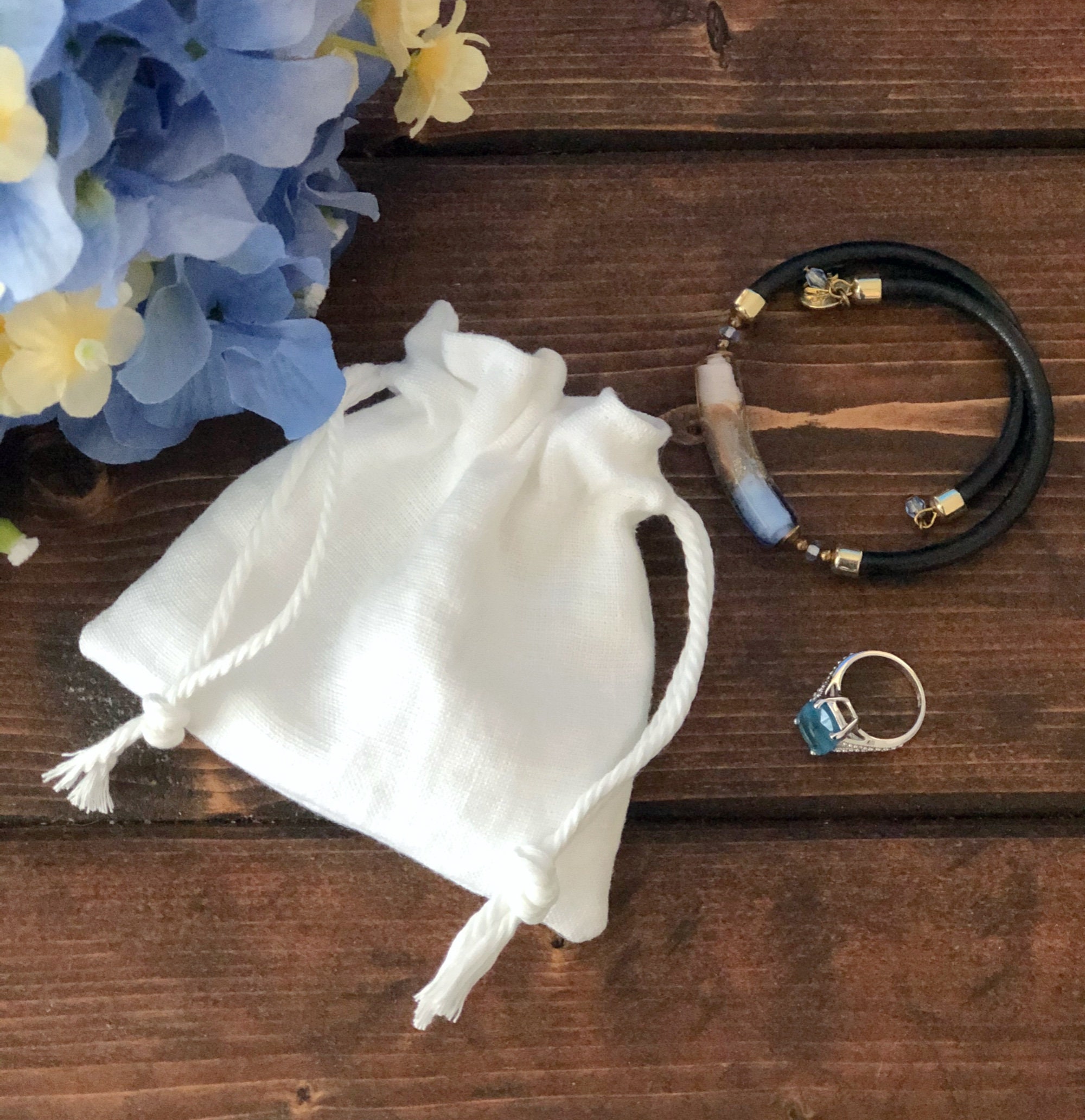 Small Linen Drawstring Bag / Linen Jewelry Bag / Jewelry Bag / | Etsy