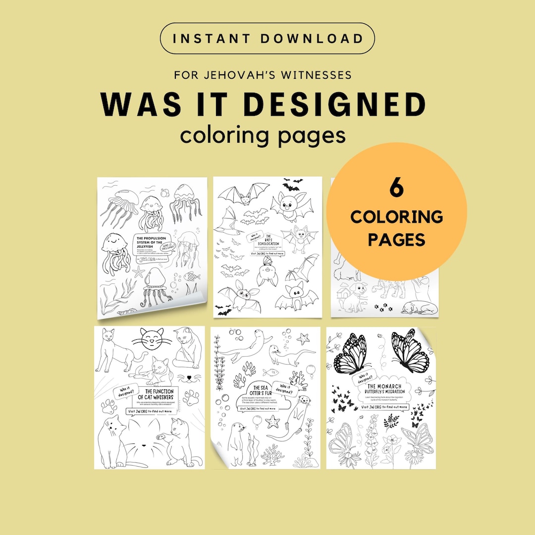 Was It Designed JW Kids Colouring Pages Fun Activities Digital Download ...