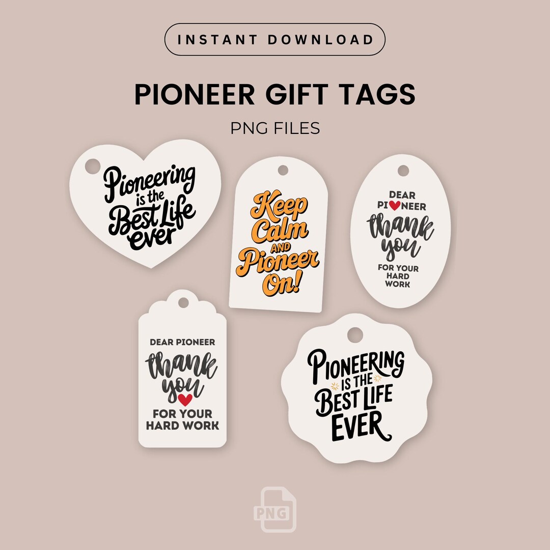 JW Pioneer Gift Tags, DIY Cuttable Clip Art (PNG Files) - Etsy
