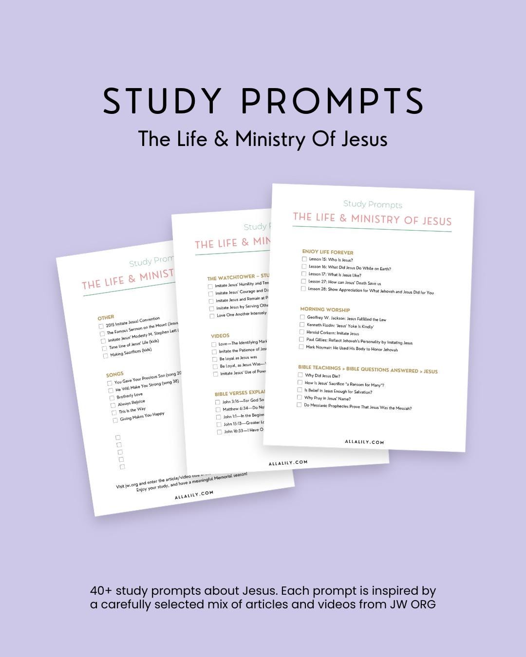 JW Study Prompts About Jesus Jehovah’s Witnesses Personal Study Project ...