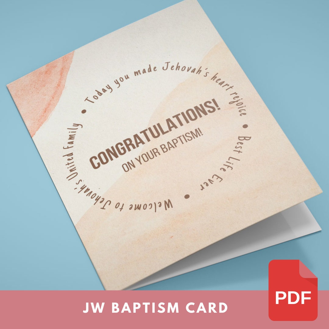 JW Baptism Card for Brother Best Life Ever Congratulations Printable ...