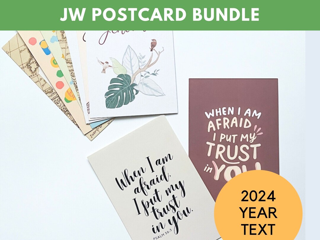 JW 2024 Year Text Postcard Bundle Gift for Jehovah Wintness 10 Random ...
