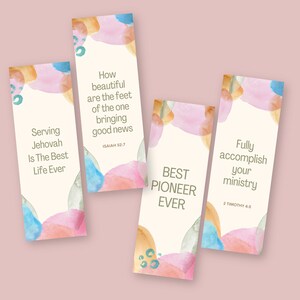 JW Pioneer Bookmarks Printable Gift for Jehovah's Witnesses - Etsy