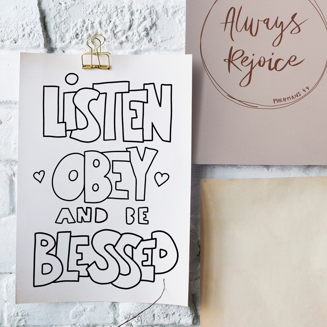 Listen Obey and Be Blessed Coloring Page Gift for | Etsy