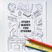 Printable Coloring Page for Kids Study Makes You Strong - Etsy Canada