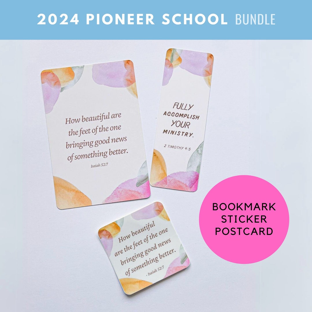 JW 2024 Pioneer School Bundle Bookmark Sticker Postcard Set Gifts for ...