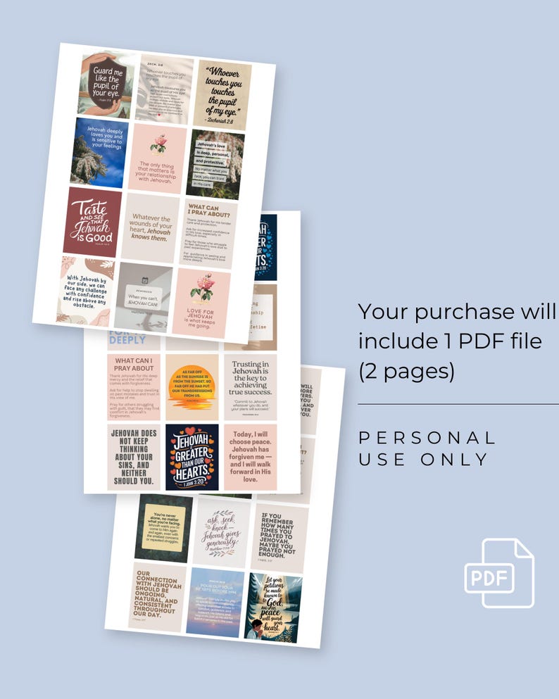 JW Scriptures for Journaling Printable for Jehovah's Witnesses New ...