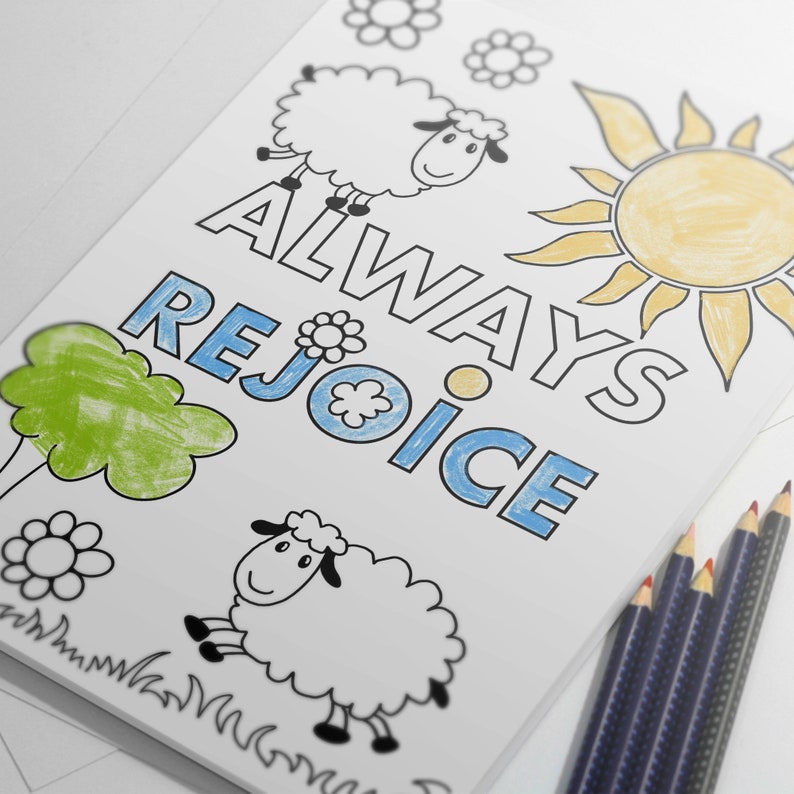Always Rejoice Printable Coloring Page for Kids Convention | Etsy