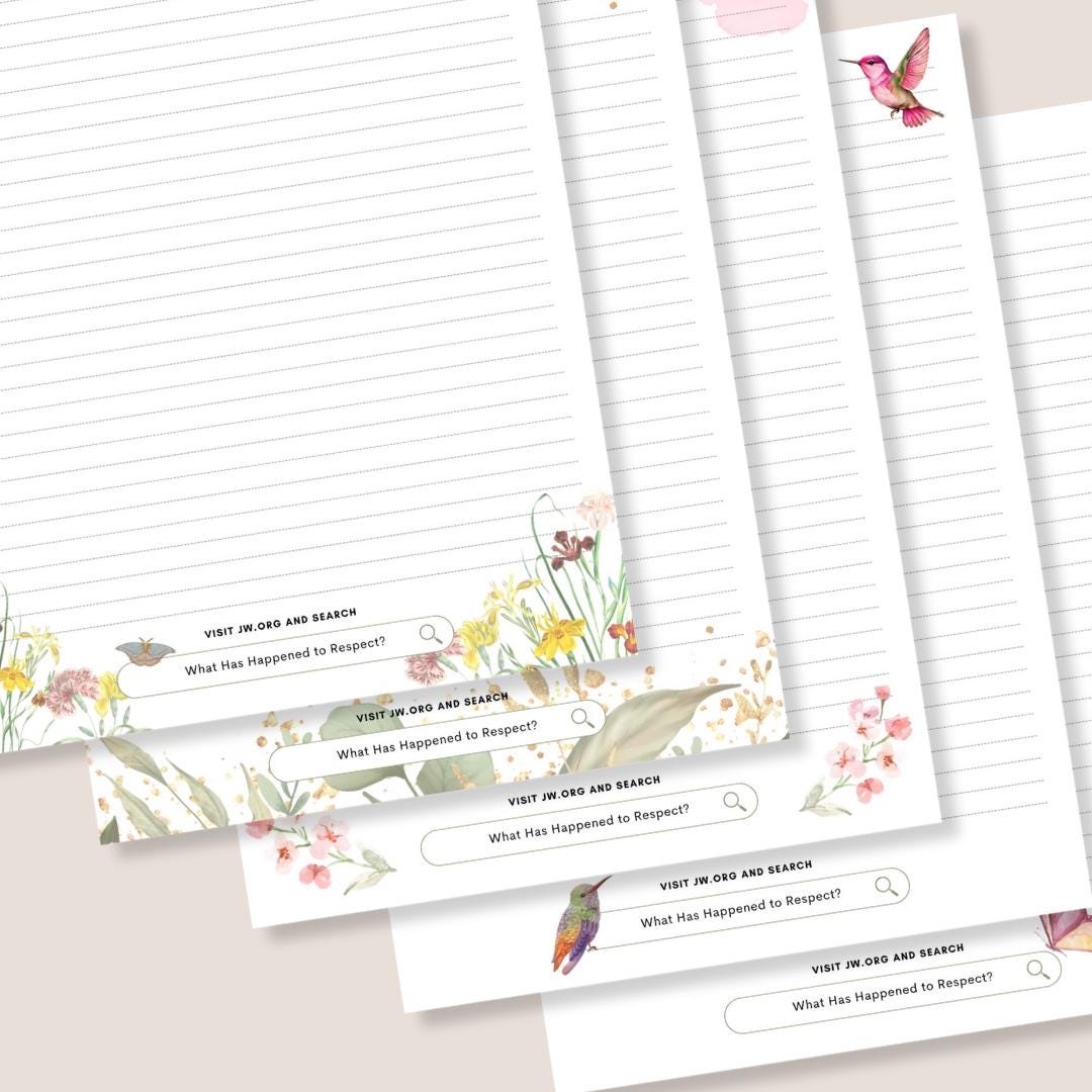JW Letter Writing Stationery JW Printable Letter Writing Paper Bundle ...