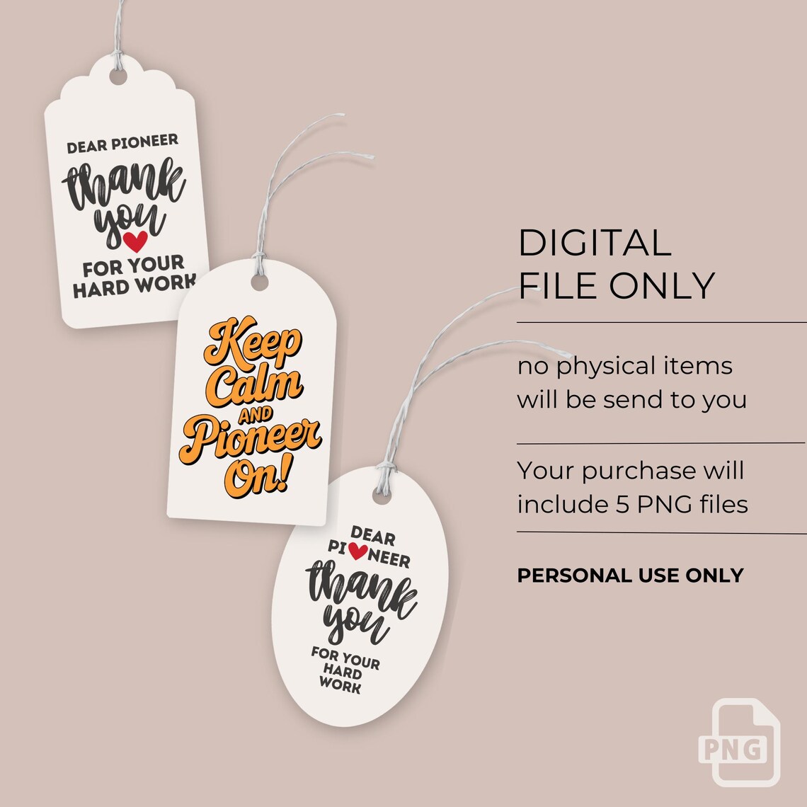 JW Pioneer Gift Tags, DIY Cuttable Clip Art (PNG Files) - Etsy