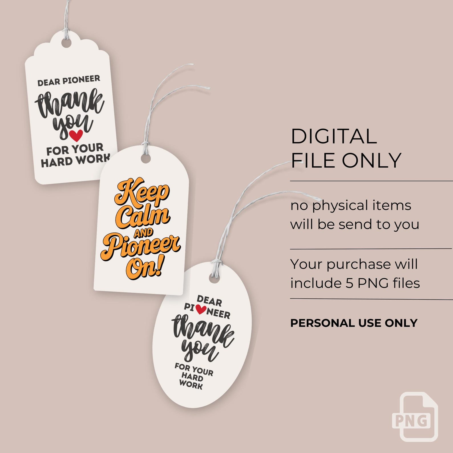 JW Pioneer Gift Tags, DIY Cuttable Clip Art (PNG Files) - Etsy