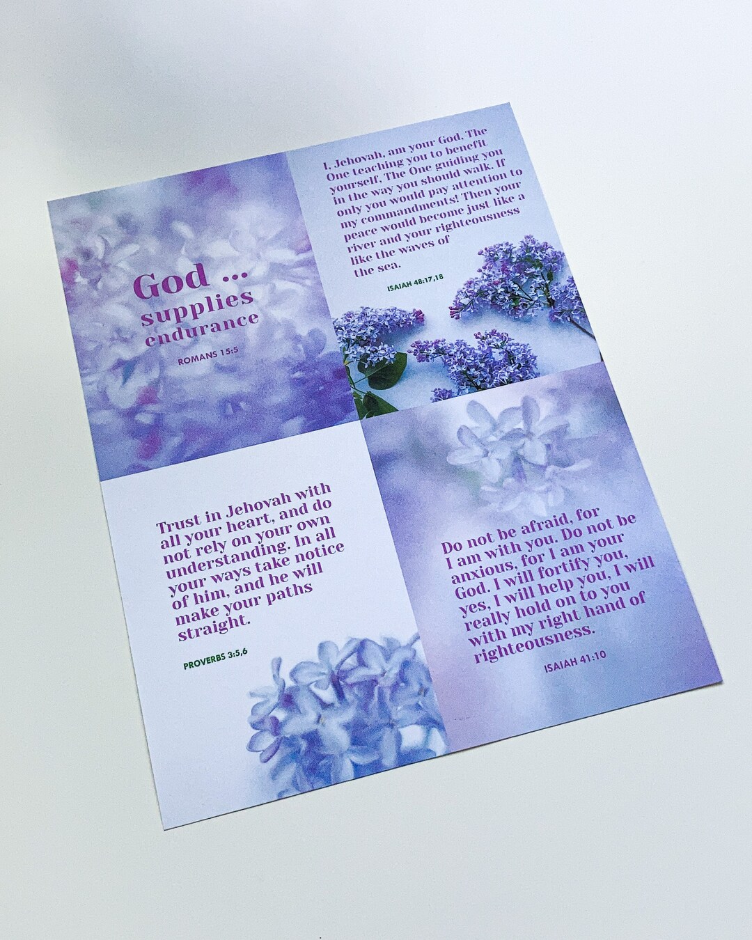 JW Printable Postcards, Set of 4 Printable Cards With Encouraging Bible ...