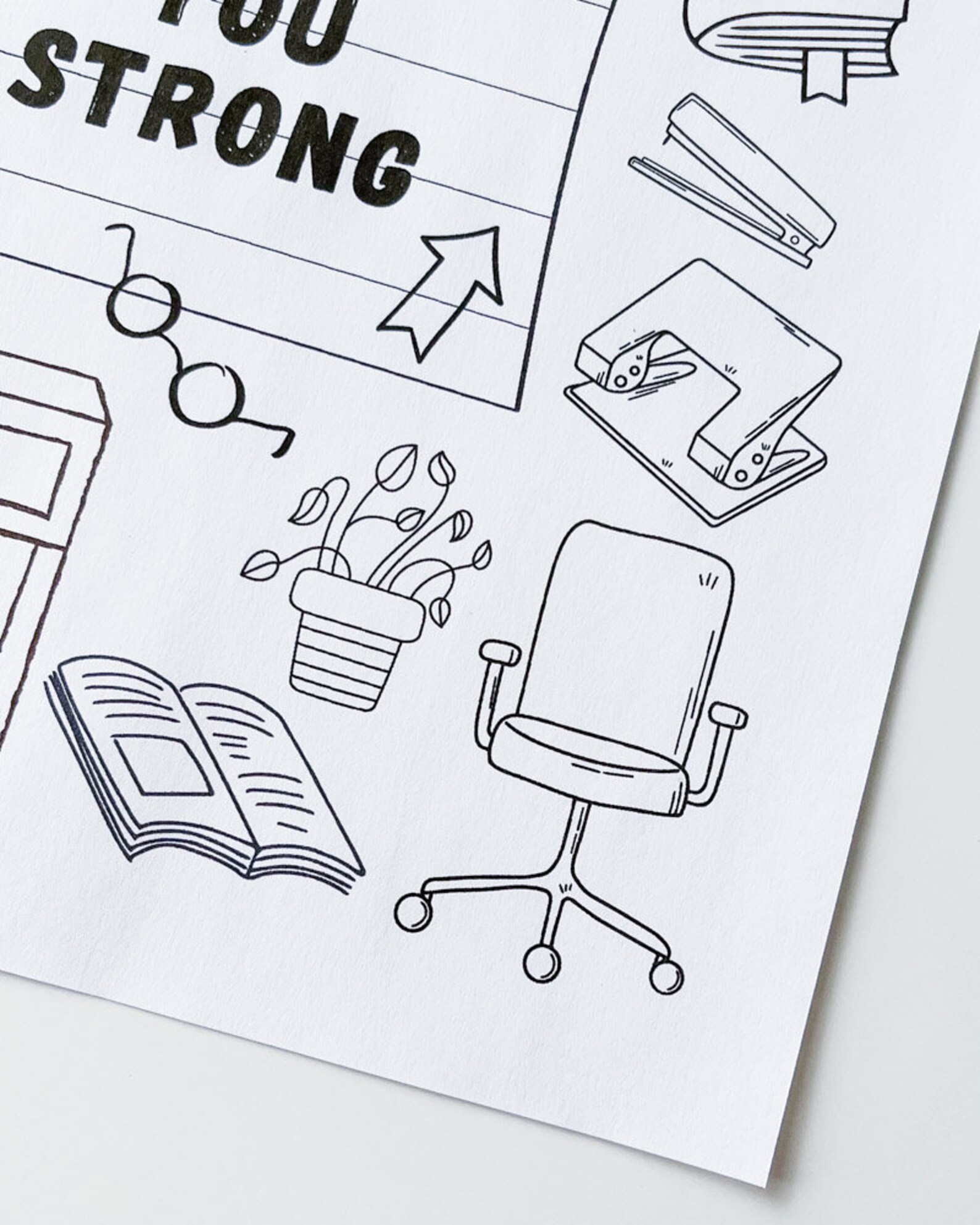 Printable Coloring Page for Kids Study Makes You Strong | Etsy Canada