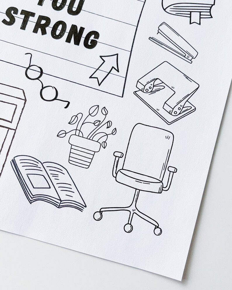 Printable Coloring Page for Kids Study Makes You Strong - Etsy Canada