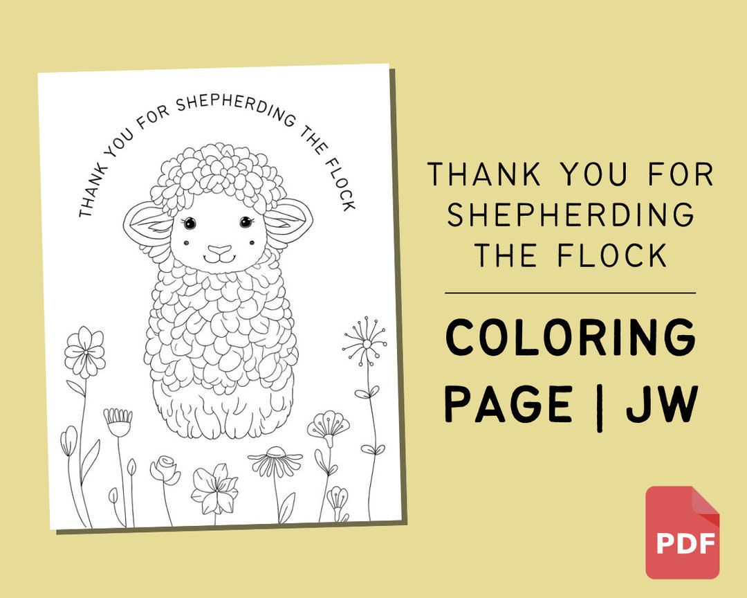 JW Printable Coloring Page for Kids thank You for Shepherding the Flock ...
