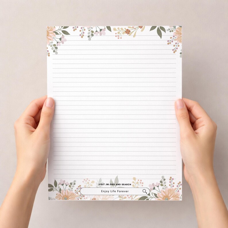 JW Letter Writing Stationery Set Printable Paper Templates Floral Enjoy ...