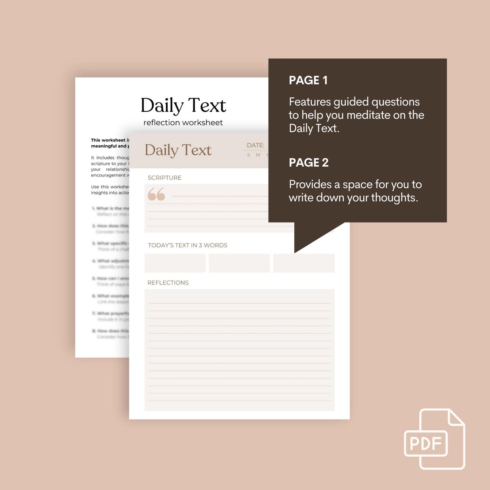 Daily Text Reflection Worksheet for Jehovah's Witnesses Scripture Study ...