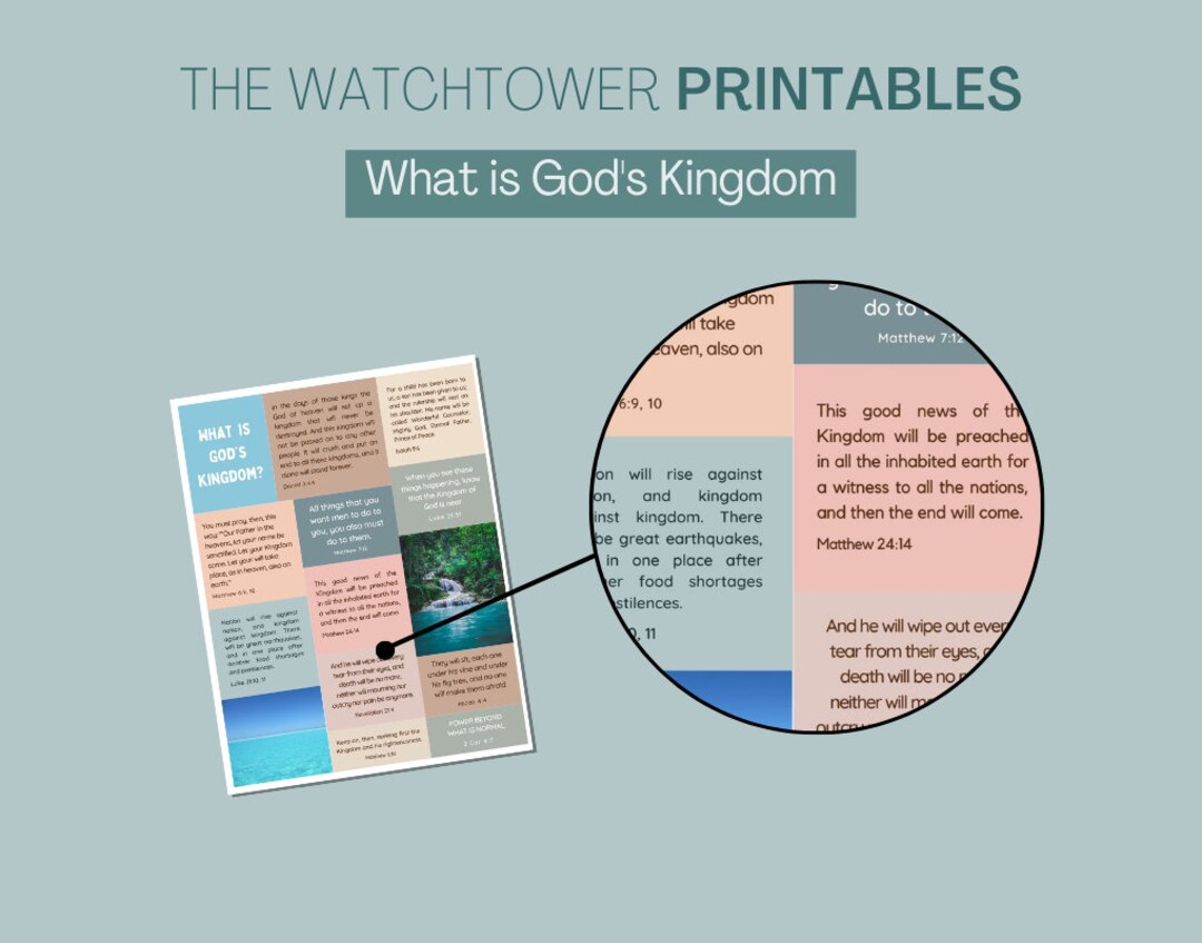 Printable Scriptures for the Watchtower what is God's Kingdom, Jw Study, Jw Journaling for ...
