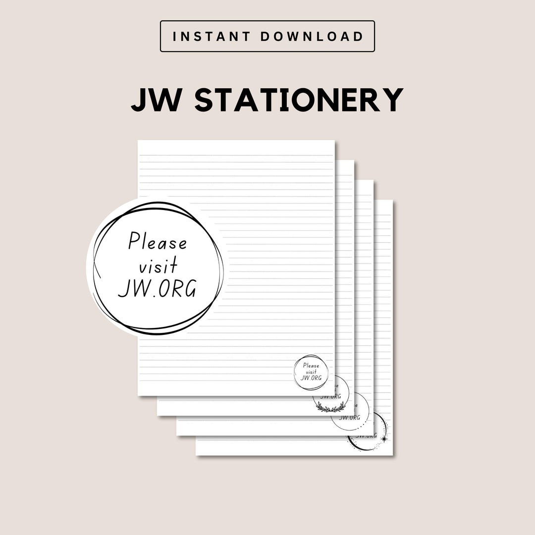 Visit JW Org Printable Stationery for Jehovah's Witnesses Letter ...